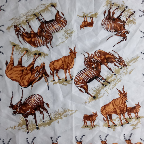 Vintage | Accessories | Vintage African Animals Wildlife Scarf M In ...